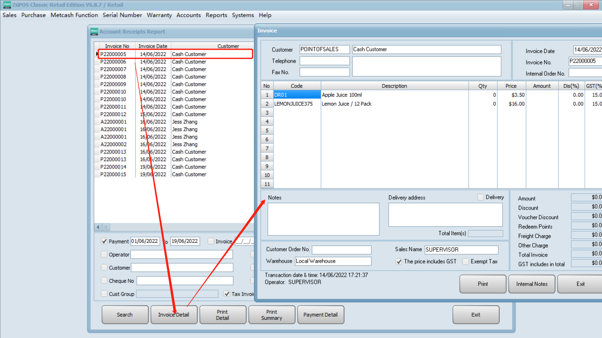 How to Check Accounts Receipts History – Zii Help Center