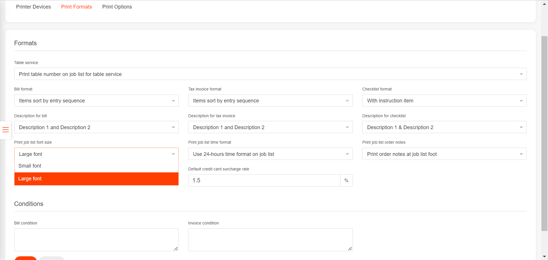 How to Set Print Font Size for Job List and Whether to Print Spell ...