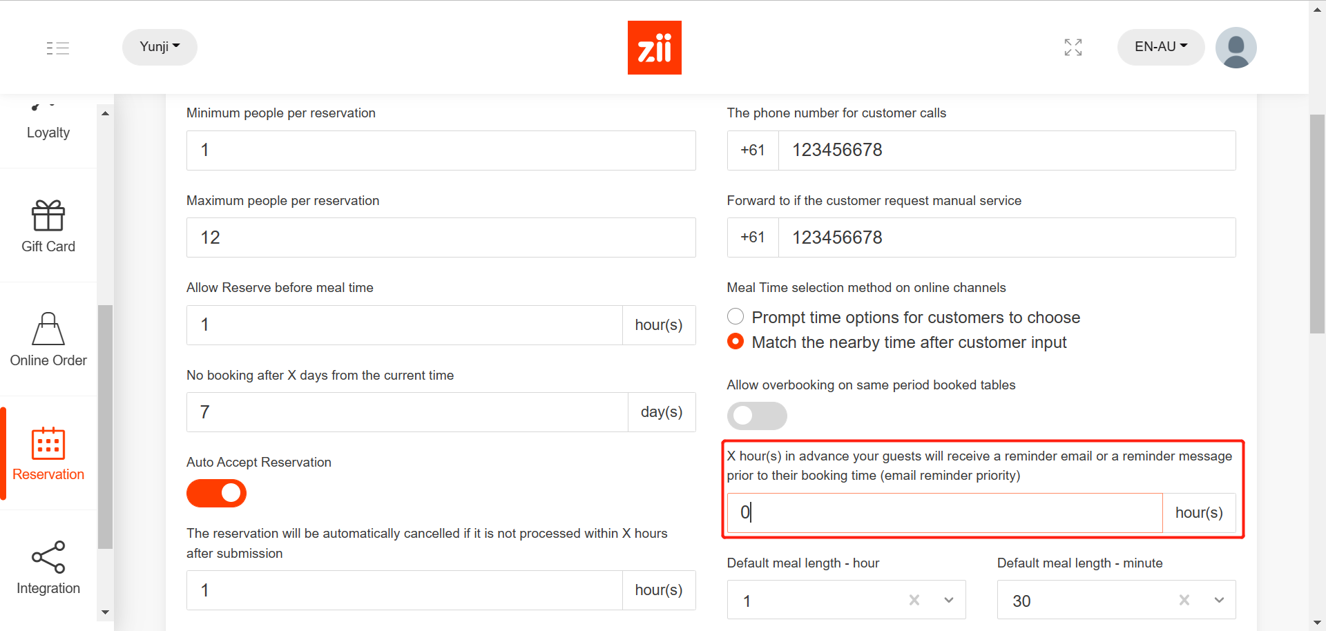 How to Set When will Customers Receive a Reservation Message – Zii Help ...