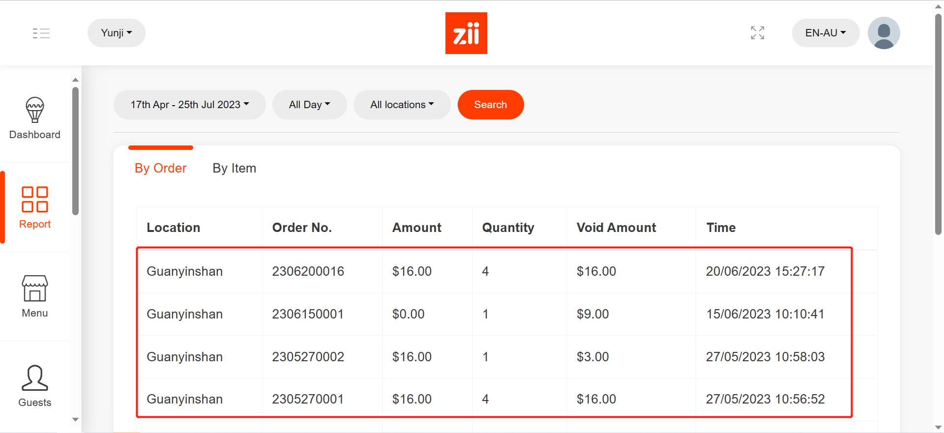 How to Check Records of Cancelled Items – Zii Help Center