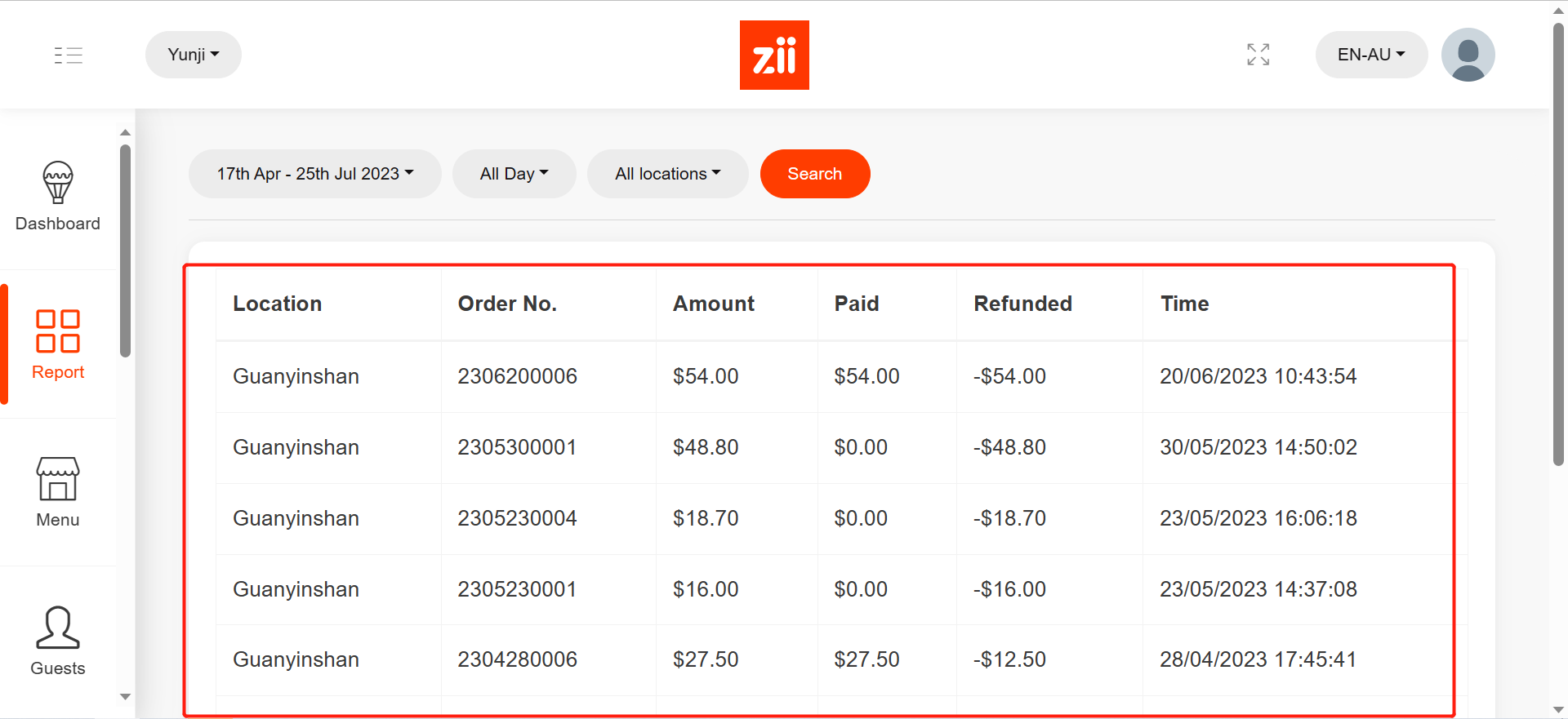 How to Check Orders Refund Report – Zii Help Center
