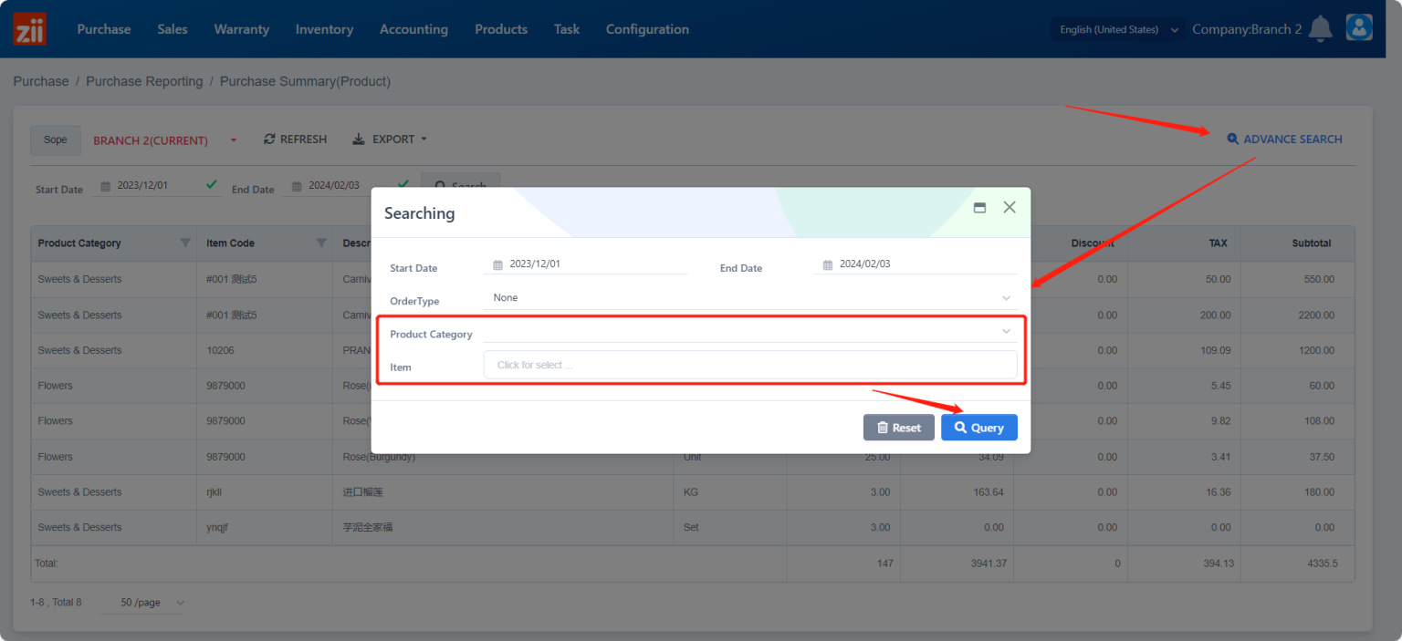 ZiiPSI–How to Check Purchase History by Products – Zii Help Center